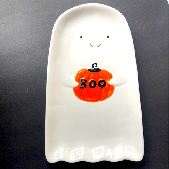 Homegoods | Holiday | New Halloween Ghost Holding Orange Pumpkin Boo ...